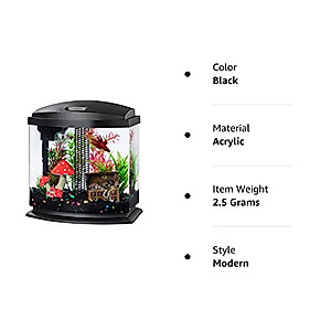 Aqueon 00800198: Aquarium Kit BettaBow Led Blk 2.5G