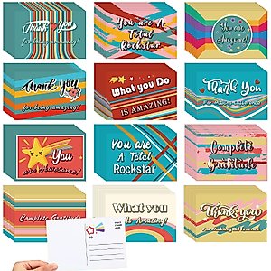 Kosiz 120 Pcs Thank You Cards 4 x 6 Inch Appreciation Postcards Assorted Greeting Cards Blank Note Cards, 12 Styles