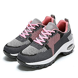 Hight Top Slip On Sneakers Women's Walking Shoes Slip-on Mesh Casual Running Jogging Shoes Sock Sneakers(0707ta144 Grey,Size 6)