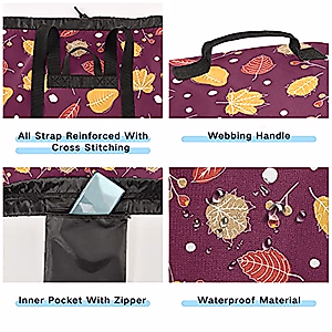 Cute Fall Thanksgiving Leaves Laundry Bag Heavy Duty Laundry Backpack with Shoulder Straps Handles Travel Laundry bag Drawstring Closure Dirty Clothes Organizer For Apartment College Dorm Laundromat