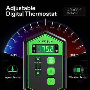 VIVOSUN 3" x 20" Seedling Heat Mat and Digital Thermostat Combo Set, UL & MET-Certified Heating Pad for Hydroponic, Kombucha Tea, Brewing, Fermentation & Plant Germination