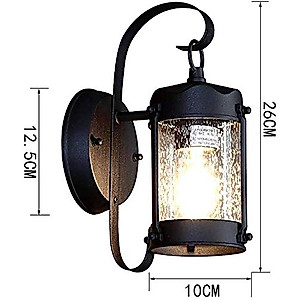 PEHUB Minimalism Creative Industrial Wall Lamp Outdoor Waterproof Wall Light Glass Shade Cylindrical Wall Lantern with E27 Socket Garden Courtyard Porch Wall Sconce Exterior Light Fixture