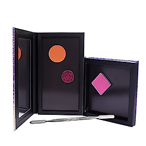 Leopard Empty Makeup Magnetic Palette with Spatula and Metal Stickers 2pcs Palettes Set 18 Colors and 9 Colors Empty Magnetic Makeup Palette (Fish Scales)