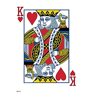 King of Hearts Playing Card Art Poker Room Game Room Casino Gaming Face Card Blackjack Gambler Cool Huge Large Giant Poster Art 36x54