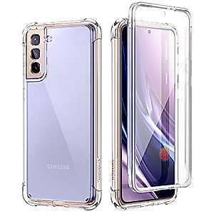 SURITCH Clear Case for Samsung Galaxy S21 Plus 5G,[Built in Screen Protector][Camera Lens Protection] Full Body Protective Shockproof Bumper Rugged Cover for Galaxy S21 Plus 6.7 Inch (Clear)