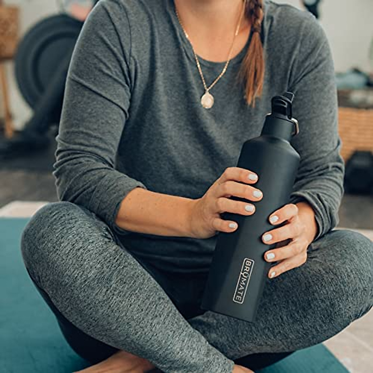 BrüMate ReHydration - 100% Leakproof 25oz Insulated Water Bottle with Straw - Stainless Steel Water Canteen (Matte Navy)