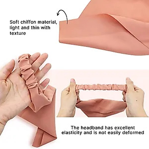 Dizila 9 Pieces Non Slip Silky Chiffon Elastic Triangle Headscarf Scarf Headbands Head Kerchief Hair Bandanas Turban Accessories for Women Girls Teens