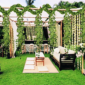 Gooteff 84 Ft Fake Plants Artificial Ivy Leaf Greenery Garland Plants Fake Hanging Vine Garland Fake Leaves for Party Garden Office Christmas Wedding Wall Home Decor（12 Pack）