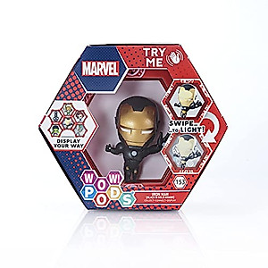 WOW! PODS Avengers Collection - Limited Edition Metallic Ironman | Superhero Light-Up Bobble-Head Figure | Official Marvel Collectable Toys & Gifts,Metallic Iron Man,4 inches