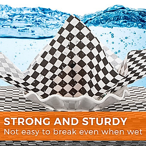 200 Sheets Wax Deli Paper Sheets for Food 12 x 12 inch Checkered Dry Waxed Deli Paper Sheet for Sandwich Paper Liner, Food Basket Liners, Food Wrapping, Black-White