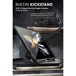 SUPCASE Unicorn Beetle Case for Galaxy Z Fold 4 5G (2022), [Rugged Belt Clip] Shockproof Protective Case with Built-in Screen Protector & Kickstand (Black)