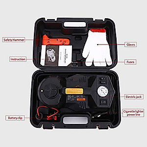 Trihelper Car Jack Hydraulic Jack – 5 Ton Electric Car Jack Stand Three in One Car Jack Kit for Sedans SUV Car Lift Floor Jack for Tire Change and Road Emergencies with Integrated Tire Pump (Black)