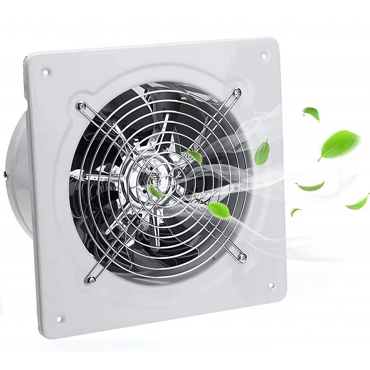 8 inch Exhaust Fan Through Wall Extractor Exhaust Ventilation Fan 110V Exhaust Smoke Fan Ventilation for Kitchen, Bathroom,laundry room,Toilets, Garage, Shopping Mall and Office (500 CFM/White)