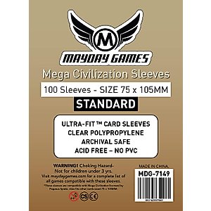 Mega Civilization Sleeves (75x105mm) - 100 Standard Sleeves