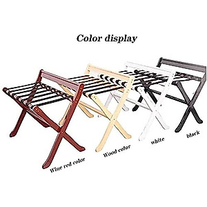 POSTERPOT Luggage Rack Suitcase Stand Foldable Double Layer 8 Bandages Solid Wood Easy to Assemble Travel Rack, for Hotel Bedroom (Color : D, Size : 80x47x65CM)