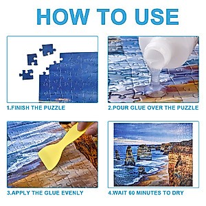 YAKAMOZ Updated Jigsaw Puzzle Glue with Applicator for Adults and Children Clear Water-Soluble Special Craft Puzzle Glue, Non-Toxic and Quick Dry for 3000/4500/5000 Pieces of Puzzle,200ML