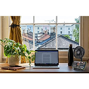 Comfort Zone CZPF401WT 4” Rechargeable Fan with Wireless Charger - USB Chargeable Lithium Battery, Adjustable Tilt - Powerful & Portable, Cooling & Charging, White