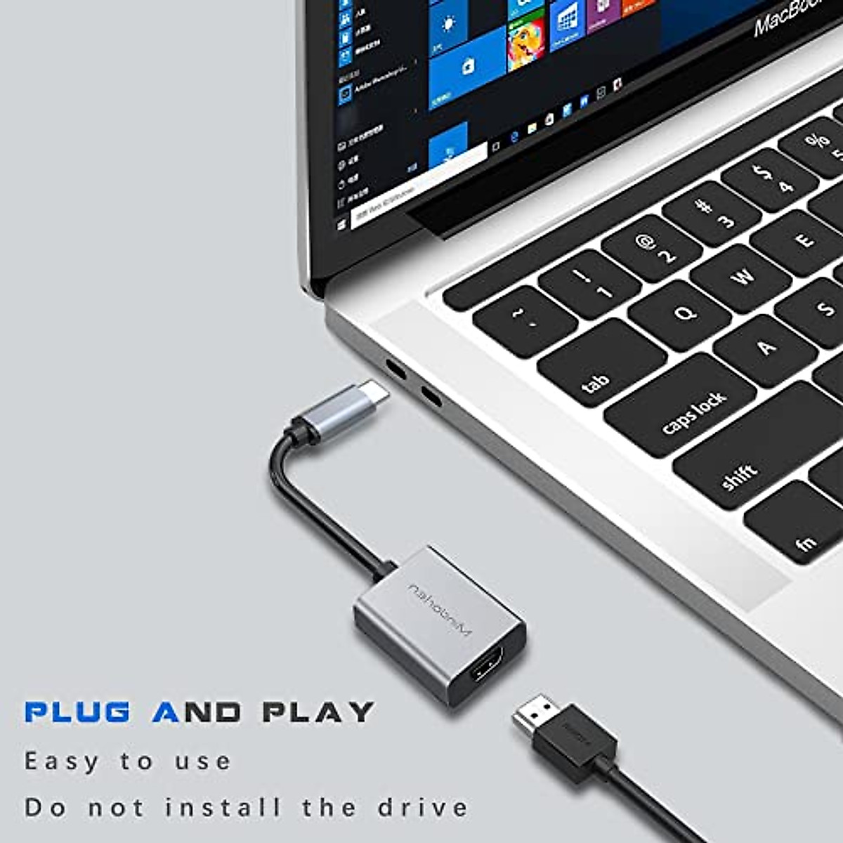 USB 3.0 to HDMI Adapter, 1080P Multi-Display Video Converter for Laptop PC Desktop to Monitor, Projector, TV. (Not Support Chromebook & MacBook.)