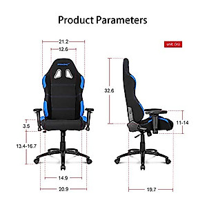 AKRacing Core Series EX-Wide Gaming Chair with Wide Seat, High and Wide Backrest, Recliner, Swivel, Tilt, Rocker and Seat Height Adjustment Mechanisms with 5/10 warranty - Black/Blue
