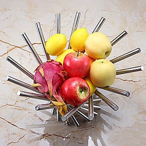 Stainless Steel Fruit Basket,Creative Fruit Bowl For Kitchen Worktop Dining Table Chrome Plated Fruit Holder With Large Capacity