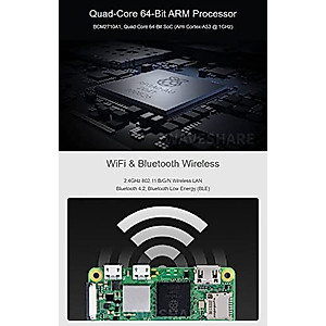 Waveshare Package B Compatible with Raspberry Pi Zero 2 W Bundle with Pi Zero Case Power Supply 5V/3A Micro Card 16GB Card Reader and So On (8 Items)