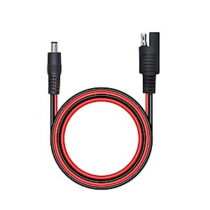 CERRXIAN 60cm 14AWG DC 5.5mm x 2.1mm Male to SAE 2 Pin Quick Disconnect Wire Harness Extension Cable for Portable Powers, Motorcycle Solar Panel Charger (M Black)