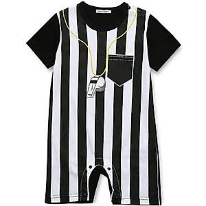 FANCYBABY Baby Toddler Referee Baseball Romper Shirt Outfit (9 to 12 Months, Referee)