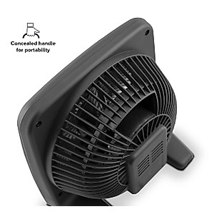 Air Monster 7 Inch 2 Speed Compact Desktop Table Top Personal Box Fan, Space Saver, High Performance, Turbo Force, Fully Assembled, Matte Black