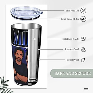 OAEWRE Milo Actors Ventimiglia Stainless Steel Mug Insulated Tumbler Coffee Mugs with Lids and Straw Double Wall Vacuum Cup 20oz
