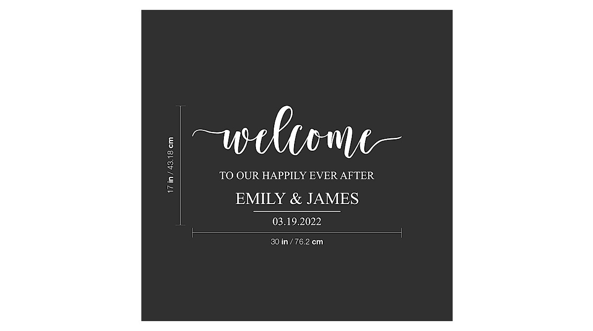 Custom Welcome Vinyl Art Decal for Weddings