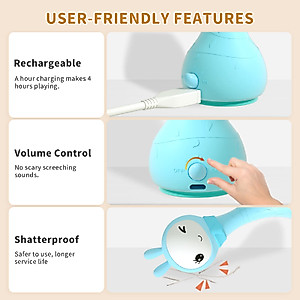 alilo Yoyo Talking Bunny Baby Singing Musical Rattle, Mimicking Toys Repeats What You Say, Preloaded 90+ Quality Audio Content, ABC/Number/Notes Learning Toys for Toddlers, Infant Newborn Baby Gifts