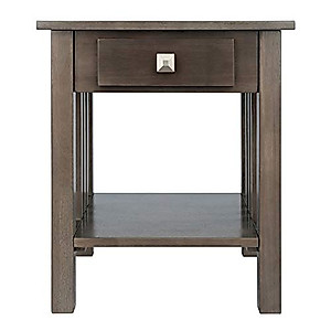 Winsome Stafford Occasional Table, Oyster Gray 19.92 x 18.98 x 22.05