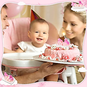 8 Pack Sleeping Baby Cake Topper Candle Pink Blue Baby Shower Candles Baby Shower Favors Children's Birthday Handmade Cake Topper Candle Wedding Festival Party Favors Decorations(Pink)