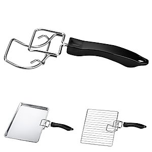 1 Pack Oven Tray Extractor Grills Extractor Oven Rack Push Pull Tool with Heat-Resistant Plastic Handle, Ideal for Lifting Tray/Grills from Oven, Toaster Oven, Air Fryer