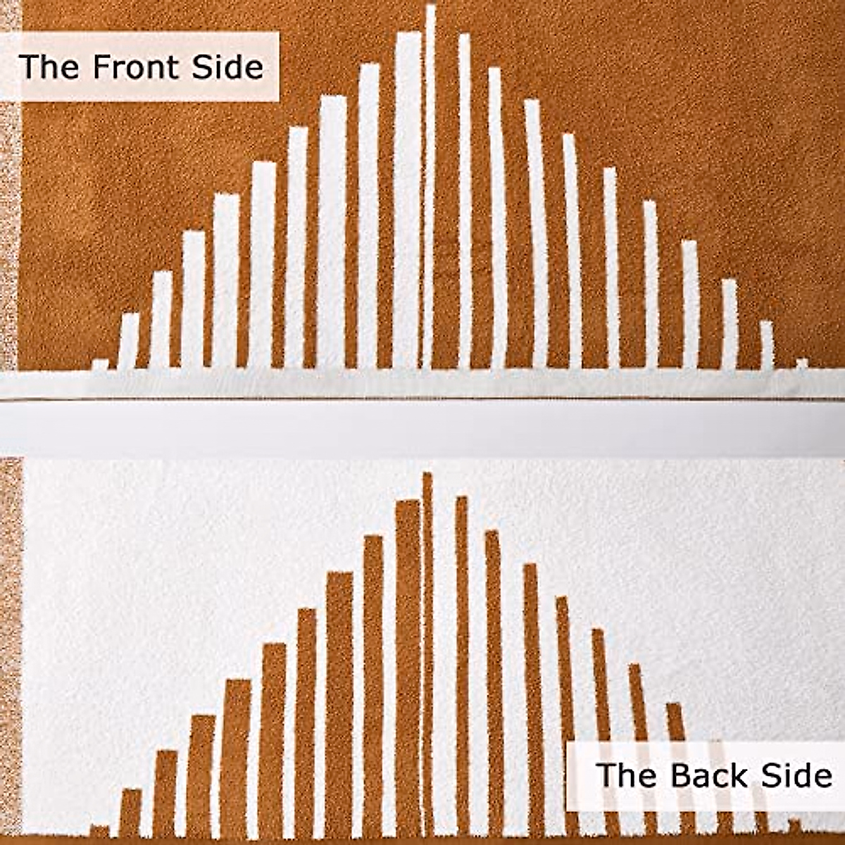 Oli Anderson Triangle Knit Throw Blanket for Couch, Lightweight Cozy Blanket and Throws with Plush Reversible Microfiber, Fluffy Blanket for Travel, Bed, Sofa, 50"x60", Caramel