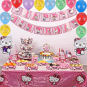 Kitty Birthday Party Supplies for Girls, 24pcs Kitty Birthday Decorations Paper Food Trays, Kitty Party Favors Movie Snack Trays Hot Dog Popcorn