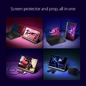 ASUS ROG Strix XG17AHPE 17.3” Portable Gaming Monitor, 1080P Full HD (1920 x 1080), IPS, 240Hz, Adaptive-Sync, Eye Care, Micro-HDMI USB-C, 3 Hour Battery Life,BLACK (Renewed)