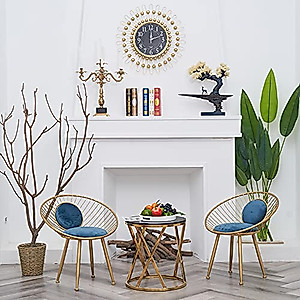 Bamboo Serving Tray with Handles Set of 2, Round Shallow Bamboo Tray, Natural Bamboo Wood Decorative Rustic Trays for Coffee Table, Tea, Food, Cocktail, Drink, Ottoman, Breakfast Party (Matte White)