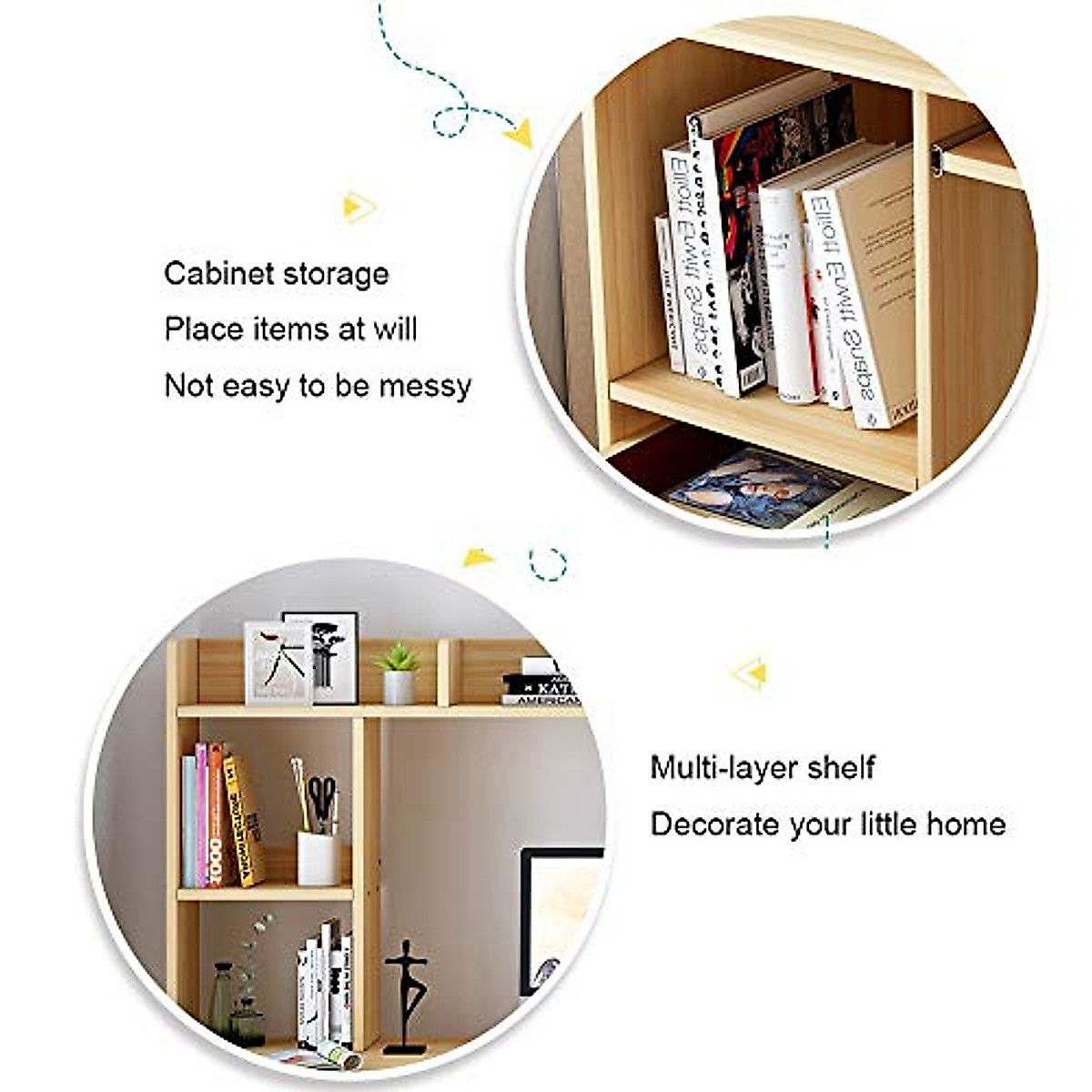 47 Inch Computer Desk with Hutch and Bookshelf,Modern Sturdy Office Desk Pc Laptop Table Workstation with Display Shelves for Home Office