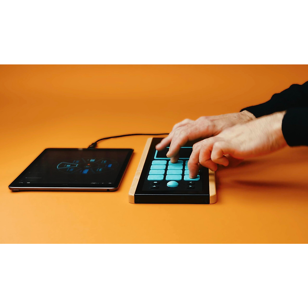 Drum Pad Accessory for J-Play MIDI controller - 12 Drum Pads and Effect Zone, Dedicated Musical App Included, Plug & Play Music instrument Water Edition