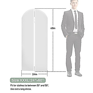 Garment Bags Travel Hanging Clothes Dance Garment Bags Travel Garment Clear Bag Storage Suit Bags Closet Storage Plastic Garment Cover Bags 24''x60'' 8 Pieces LMQSCH