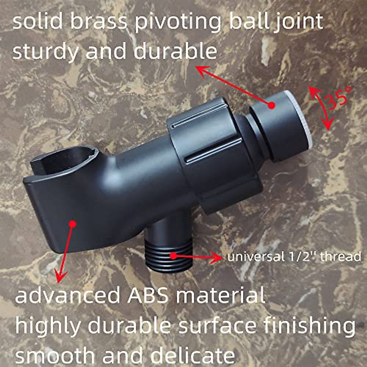 Perfectyihui 7 Functions High Pressure Handheld Shower Head with Extra Long 6.5 ft Flexible and Sturdy Stainless Steel Hose and Adjustable Brass Swivel Ball Joint Bracket (matte black)