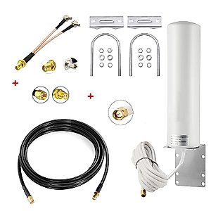 High Gain 10-12dBi External SMA Male/Dual TS9 3G 4G LTE Bracket Mount Long Range Antenna for Netgear Nighthawk M1 MR1100 8800L Mobile Hotpots Router + 26.2 Feet Low Loss KSR240 Extension Cable