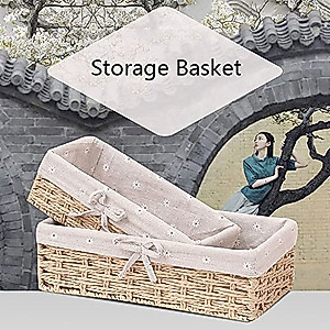 BYBYCD Storage Basket Wicker Durable Storage Box for Home Weaving Process Sundries Finishing Desktop Decoration Laundry Basket(S,Coffee)