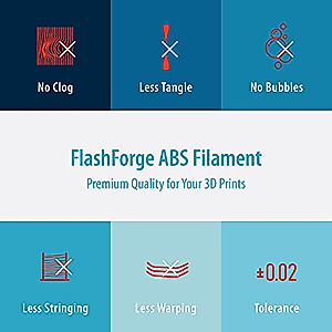 FLASHFORGE D-Series ABS 3D Printer Filament, 1.75mm (Green), 0.5kg Spool (1.1lbs), Guaranteed Fresh, Dimensional Accuracy +/- 0.02mm, Tangle-Free, Fits Most FDM Printers [Risk-Free]