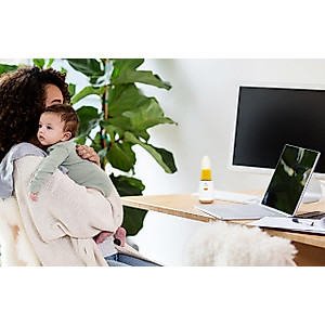 Warmfinity Portable Baby Food Processor – Multifunctional Baby Food Maker - Baby Puree Blender with Soft Silicon Spoon Feeder (White-Orange)