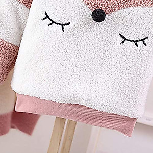 Hoodies Warm Tops Sweatshirt for Kid Girls Cotton Knitted Sweatshirt Cardigans Child Fall Warm (Pink, 18-24 Years)