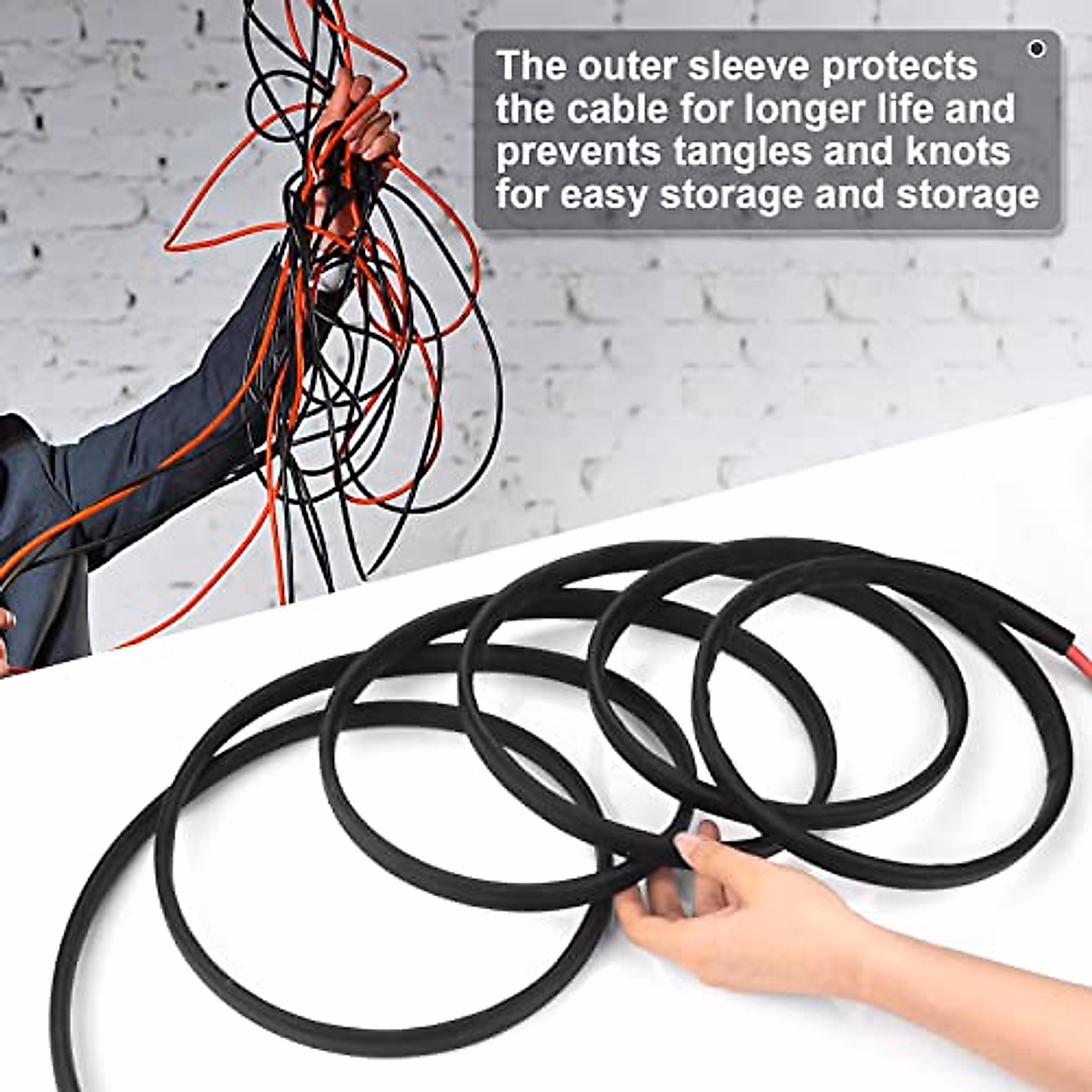 Geosiry 8 Gauge Battery Cable, 8 AWG Battery Cable Connect Battery and Charge Controller for RV Truck Motorcycle Marine Automotive Solar Panel (8AWG 16FT)