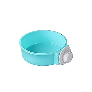FUUIE Bowls for Food and Water Removable Pet Cage Bowl Stainless Steel Hanging Coop Cup Large Water Food Feeder for Dogs Cats Rabbits (Color : Blue, Size : Large)