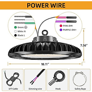 OPENLUX 6 Pack 500W UFO Led High Bay Light 5000K 72500lm 1-10V Dimmable High Bay Led Lights Led High Bay Lights Alternative to 1600W MH/HPS for Gym Factory Warehouse Shop Barn Garage